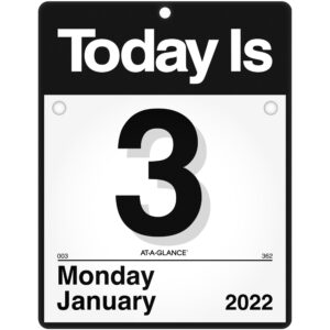 2022 daily wall calendar by at-a-glance, 9-1/2" x 12", small, “today is” design (k400)