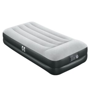 sealy tritech 16” twin sized inflatable air mattress bed with built-in pump, storage bag, and repair patch for indoor and outdoor use