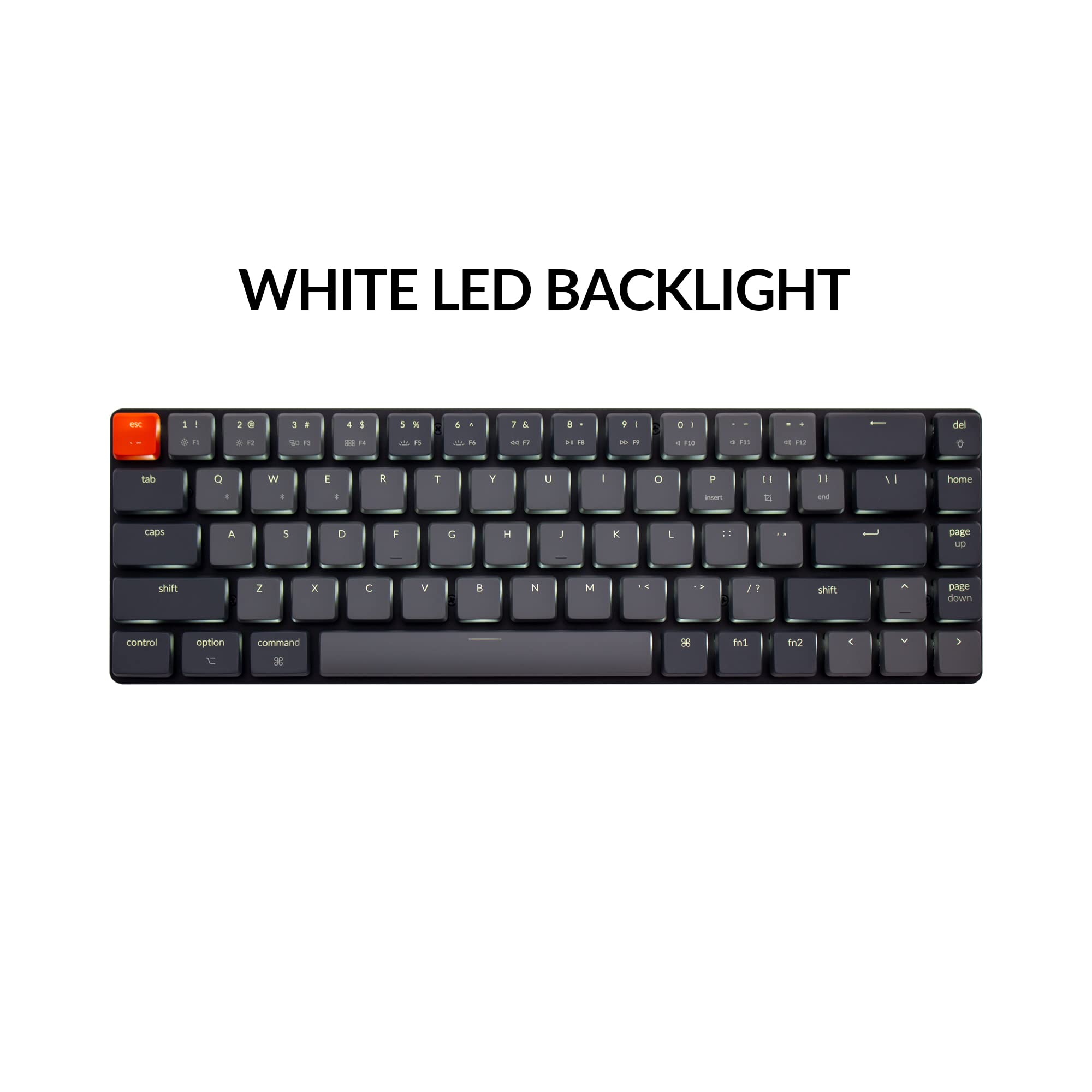 Keychron K7 65% Layout Ultra-Slim Hot-swappable Wireless Bluetooth/Wired USB Mechanical Keyboard with Low-Profile Optical Brown Switch White LED Backlit Computer Keyboard for Mac Windows