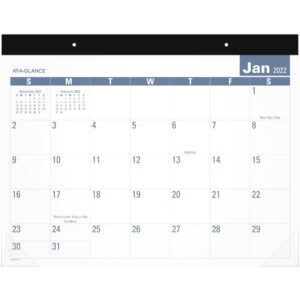 2022 desk calendar by at-a-glance, monthly desk pad, 21-3/4" x 17", standard, easy to read (sklp2432)