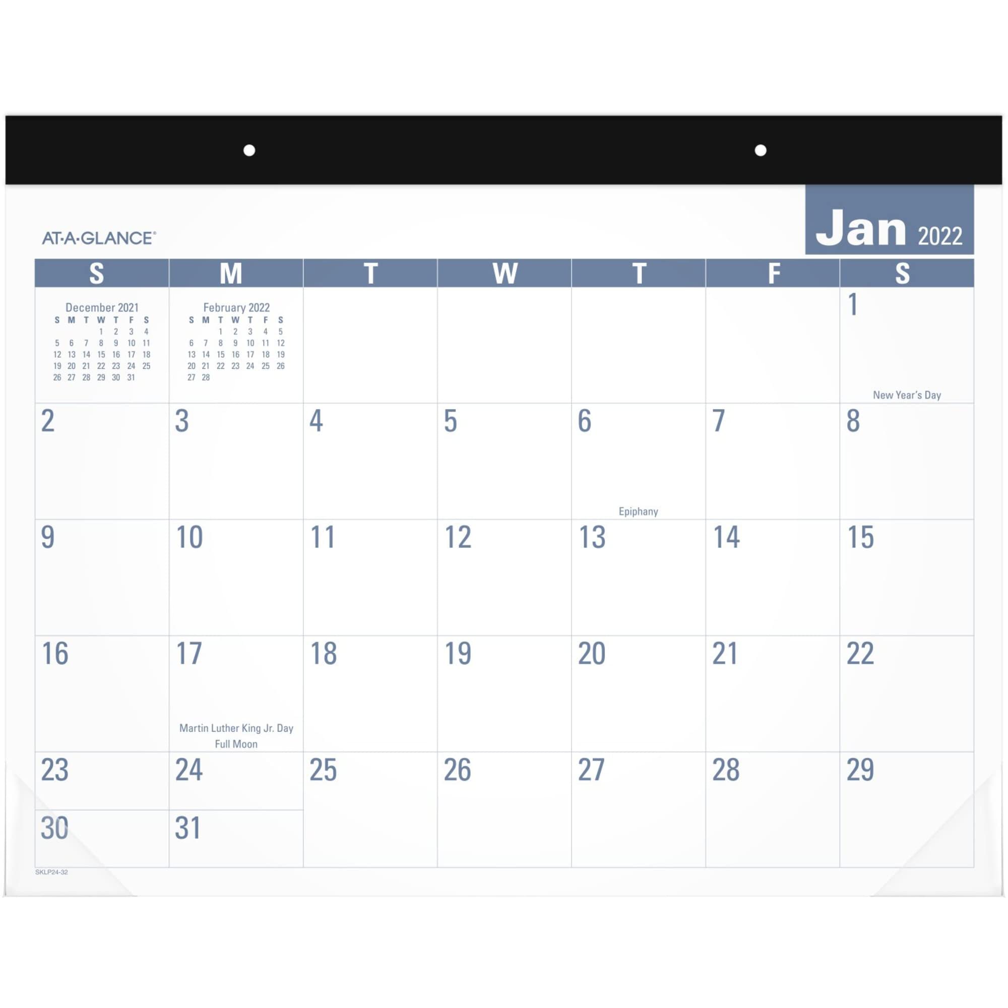 2022 Desk Calendar by AT-A-GLANCE, Monthly Desk Pad, 21-3/4" x 17", Standard, Easy to Read (SKLP2432)