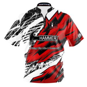 logo infusion dye-sublimated bowling jersey (sash collar) - i am bowling fun design 2009-hm - hammer (men's 2x) multicolored