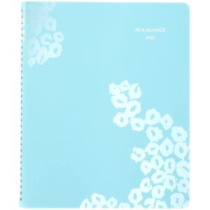 2022 weekly & monthly appointment book & planner by at-a-glance, 8-1/2" x 11", large, wild washes teal (523-905)