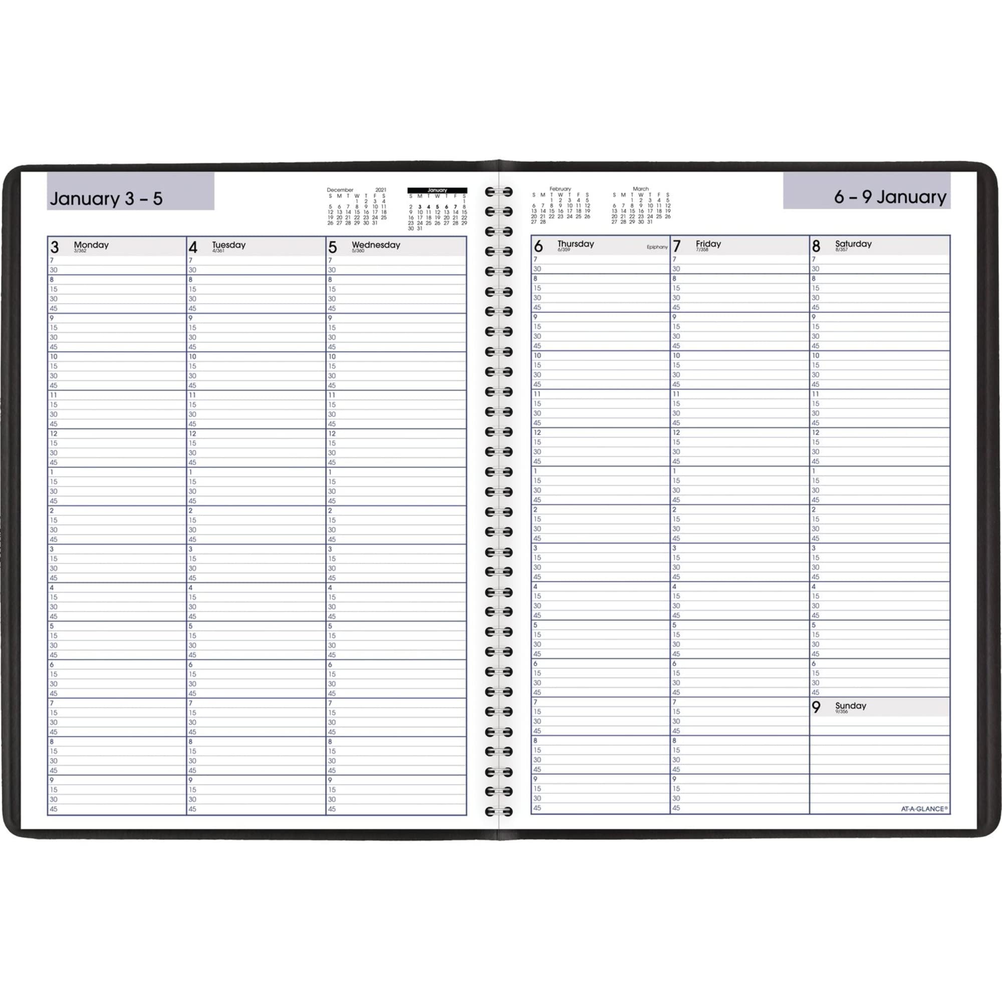 2022 Weekly Appointment Book & Planner by AT-A-GLANCE, 8" x 11", Large, DayMinder, Black (G52000)