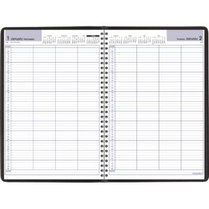 2022 four person group daily appointment book by at-a-glance, 8" x 11", large, dayminder, black (g56000)