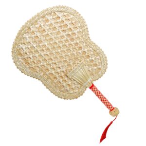 kailinst hand woven fan,folding hand fan,wheat straw hand fan,manual fan,hand fans women foldable,suitable for summer,barbecue,decoration(7.7" plantain fan)