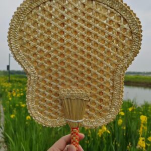 Kailinst Hand Woven Fan,Folding Hand Fan,Wheat Straw Hand Fan,Manual Fan,Hand Fans Women Foldable,Suitable for Summer,Barbecue,Decoration(7.7" Plantain Fan)