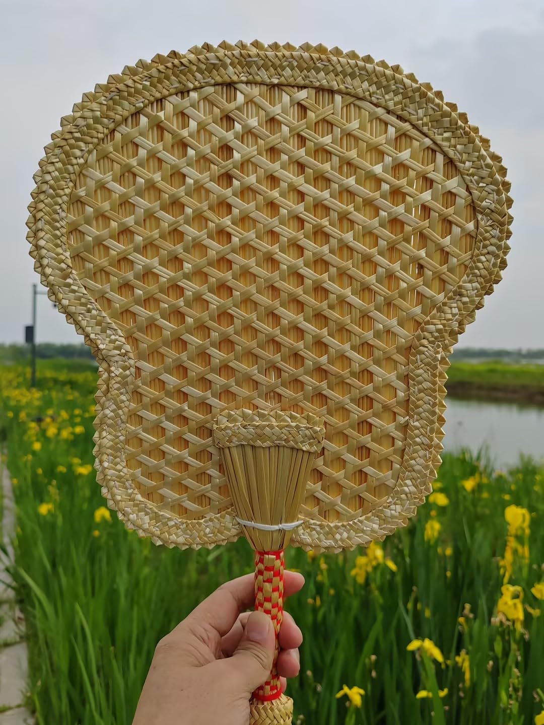 Kailinst Hand Woven Fan,Folding Hand Fan,Wheat Straw Hand Fan,Manual Fan,Hand Fans Women Foldable,Suitable for Summer,Barbecue,Decoration(7.7" Plantain Fan)