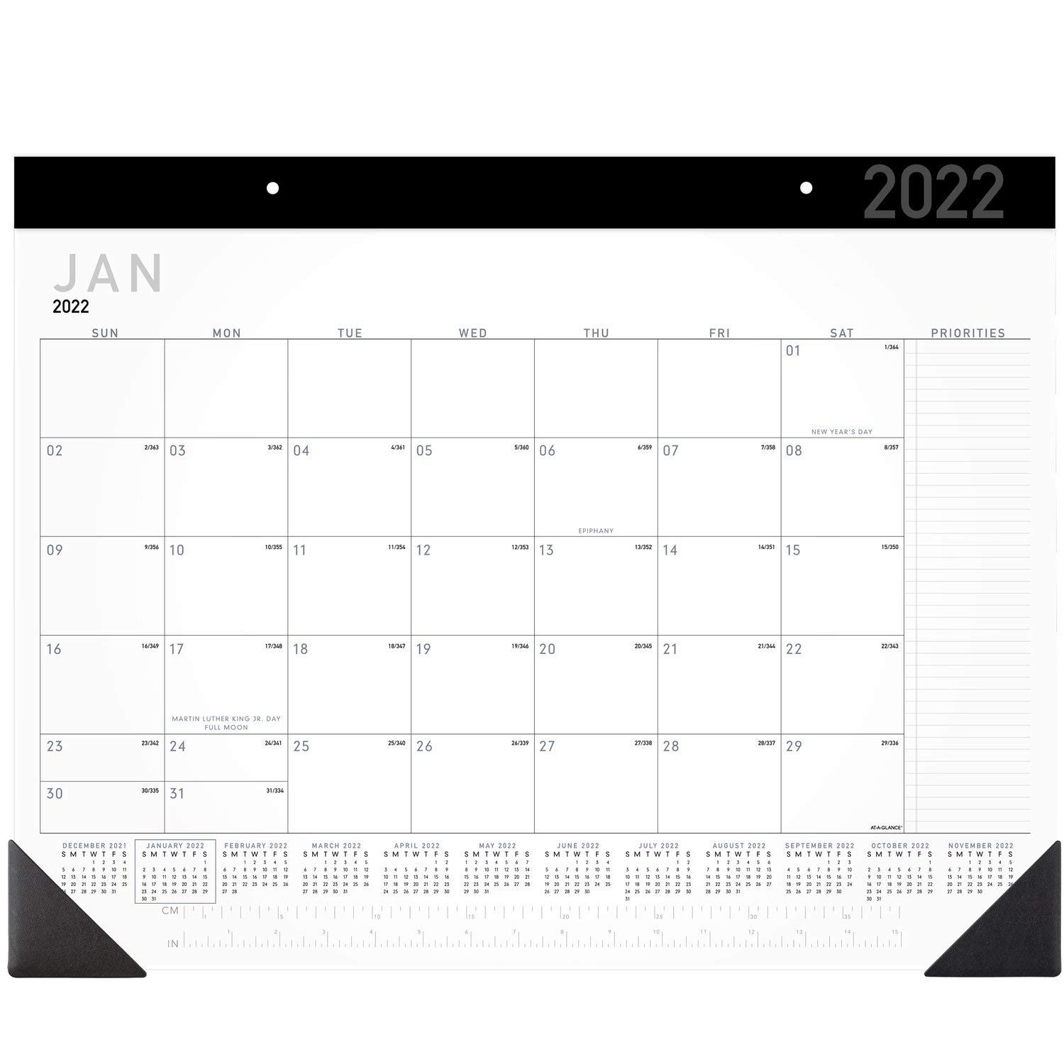 2022 Desk Calendar by AT-A-GLANCE, Monthly Desk Pad, 21-3/4" x 17", Standard, Contemporary (SK24X00)