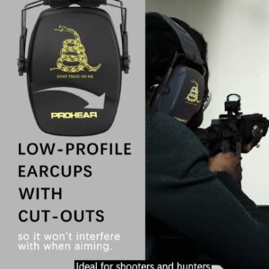 PROHEAR 016 2-Pair Shooting Ear Protection Safety Earmuffs, NRR 27dB Noise Reduction Slim Passive Hearing Protector with Low-Profile Earcups, Compact Foldable Muffs for Gun Range, Hunting