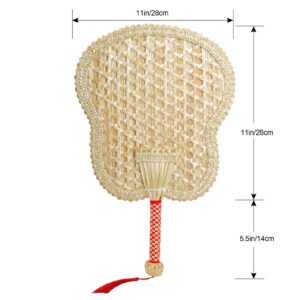 Kailinst Hand Woven Fan,Folding Hand Fan,Wheat Straw Hand Fan,Manual Fan,Hand Fans Women Foldable,Suitable for Summer,Barbecue,Decoration(7.7" Plantain Fan)