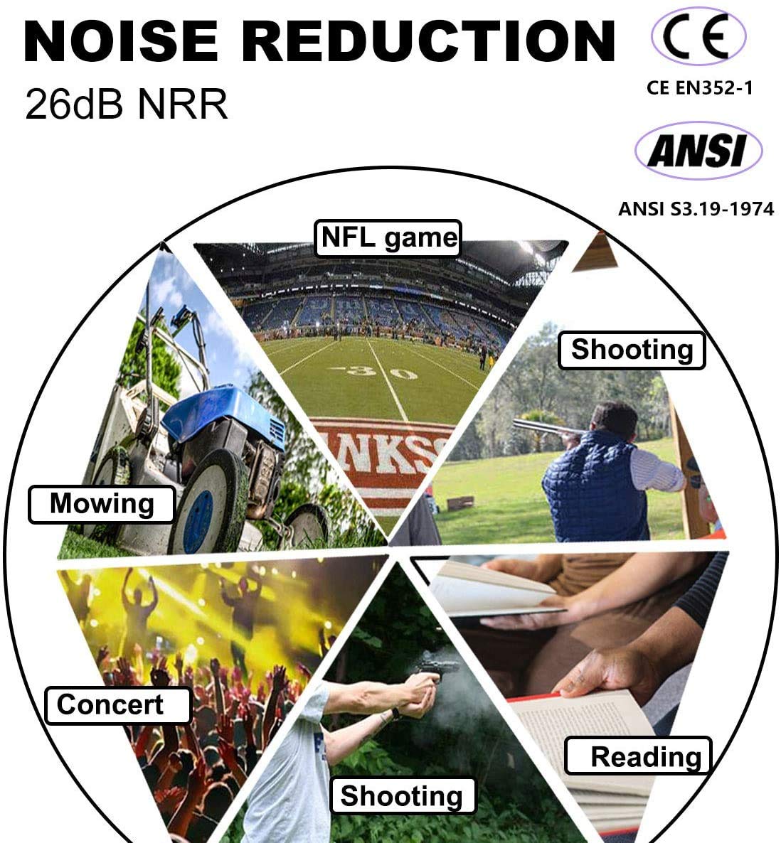 PROHEAR 016 2-Pair Shooting Ear Protection Safety Earmuffs, NRR 27dB Noise Reduction Slim Passive Hearing Protector with Low-Profile Earcups, Compact Foldable Muffs for Gun Range, Hunting