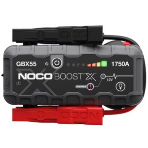 noco boost x gbx55 1750a 12v ultrasafe portable lithium jump starter, car battery booster pack, usb-c powerbank charger, and jumper cables for up to 7.5-liter gas and 5.0-liter diesel engines