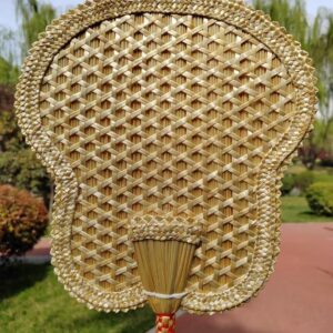 Kailinst Hand Woven Fan,Folding Hand Fan,Wheat Straw Hand Fan,Manual Fan,Hand Fans Women Foldable,Suitable for Summer,Barbecue,Decoration(7.7" Plantain Fan)