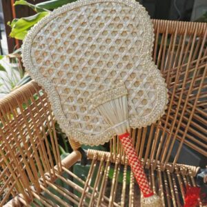 Kailinst Hand Woven Fan,Folding Hand Fan,Wheat Straw Hand Fan,Manual Fan,Hand Fans Women Foldable,Suitable for Summer,Barbecue,Decoration(7.7" Plantain Fan)