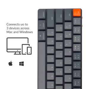 Keychron K7 65% Layout Ultra-Slim Hot-swappable Wireless Bluetooth/Wired USB Mechanical Keyboard with Low-Profile Optical Brown Switch White LED Backlit Computer Keyboard for Mac Windows