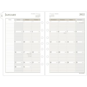 2022 Weekly & Monthly Planner Refill by AT-A-GLANCE, 91010 DAY-TIMER, 5-1/2" x 8-1/2", Size 4, Desk Size, Loose-Leaf (481-285Y)