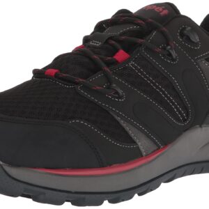 Propét Mens Vercors Hiking Shoe, Black/Red, 13 XX-Wide US