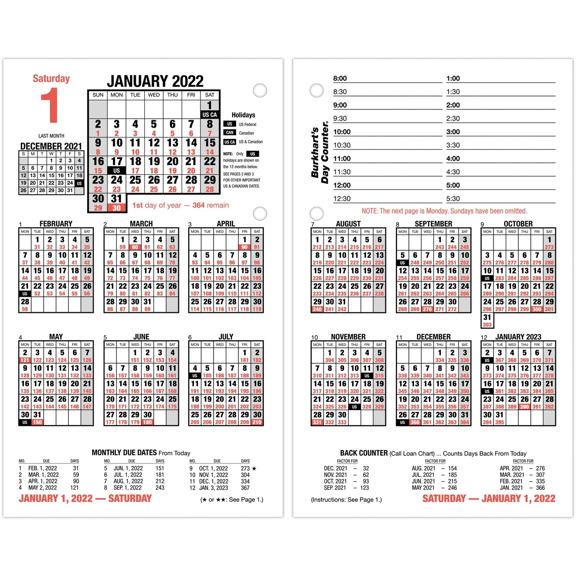 AT-A-GLANCE 2022 Daily Desk Calendar Refill by AT-A-GLANCE, 4-1/2" x 7-1/2", Loose-Leaf (E71250)