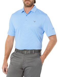 callaway men's pro spin fine line short sleeve golf shirt (size x-small-4x big & tall), marina, large