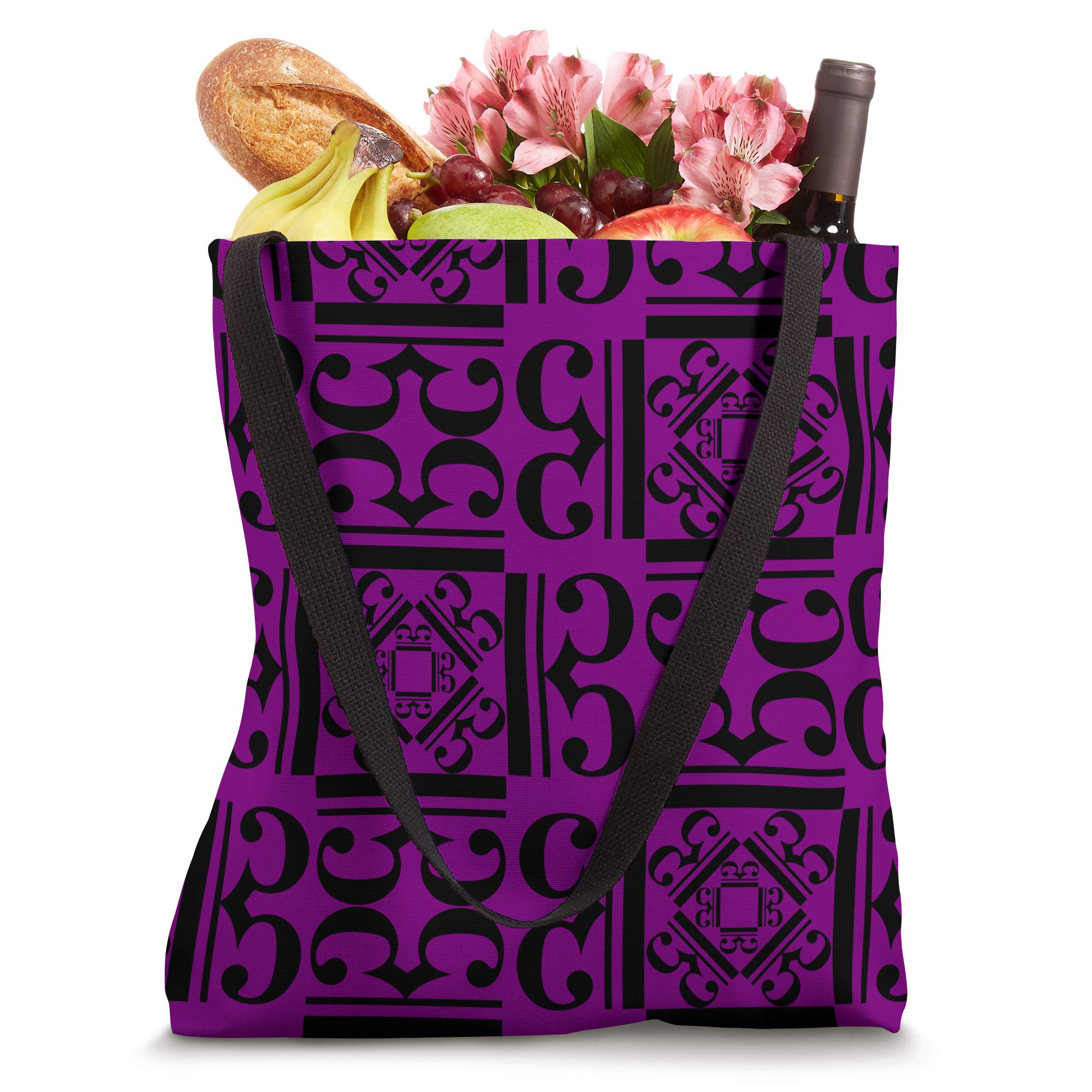 Alto Clef / Tenor Clef / C Clef Design Viola Players Purple Tote Bag