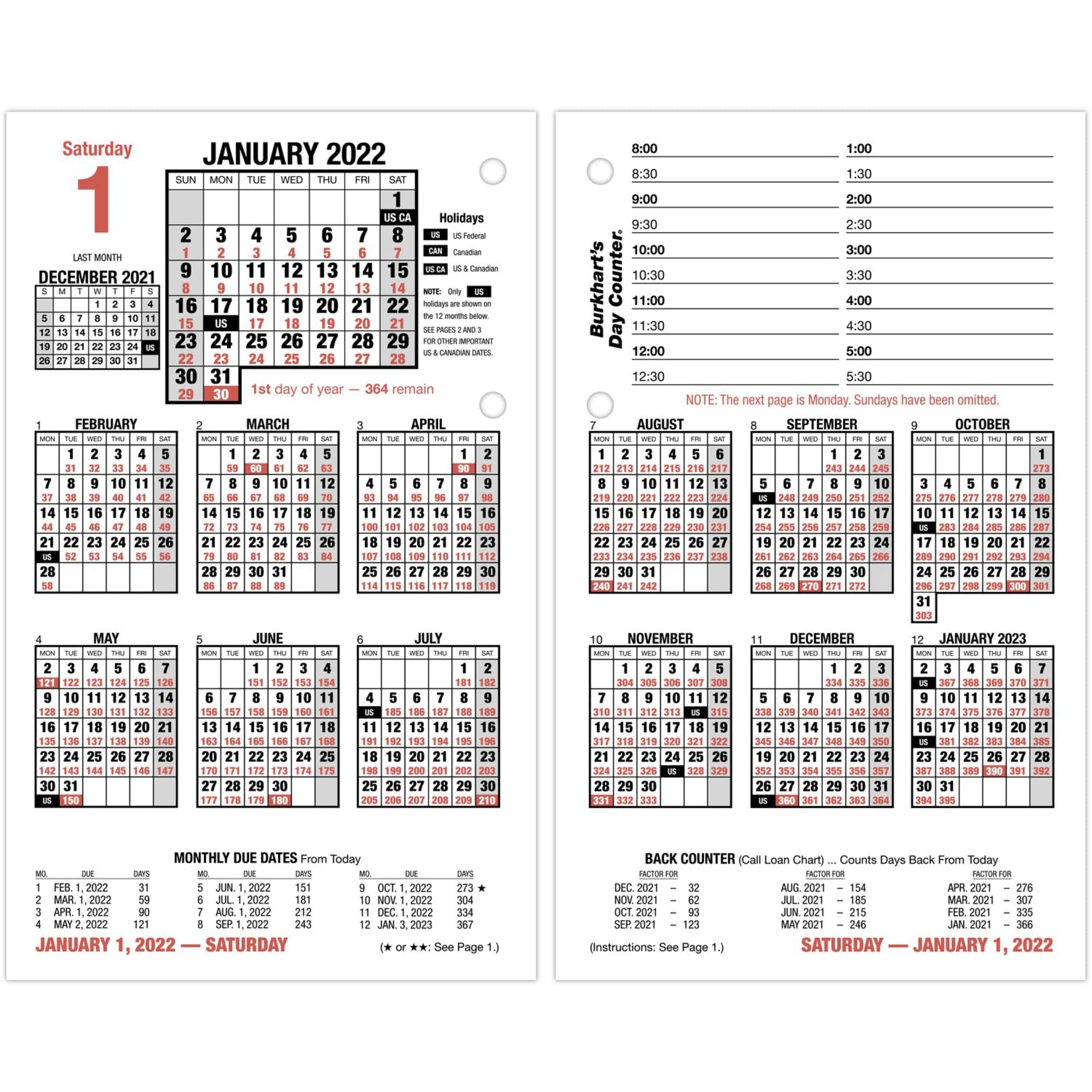 AT-A-GLANCE 2022 Daily Desk Calendar Refill by AT-A-GLANCE, 4-1/2" x 7-1/2", Loose-Leaf (E71250)