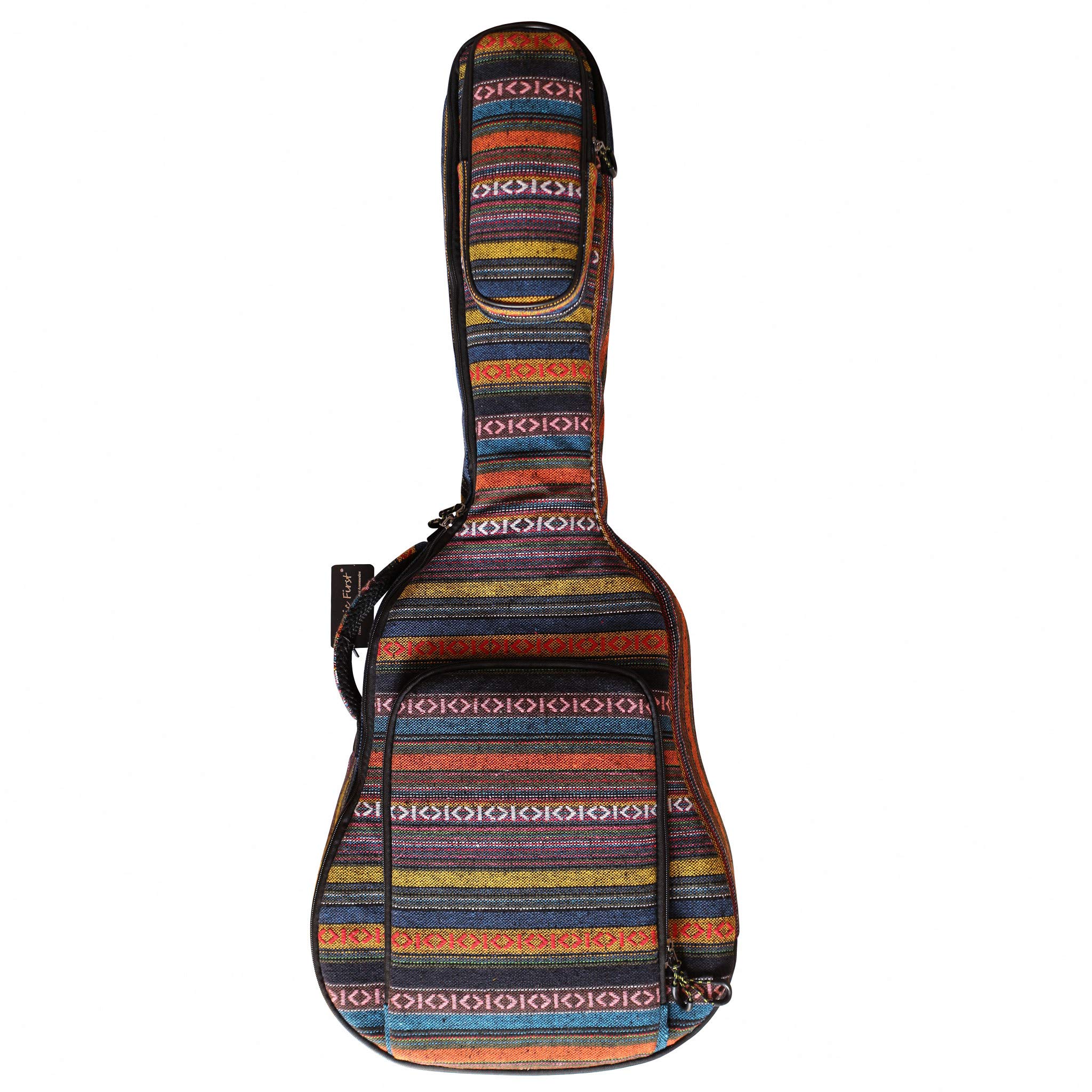 MUSIC FIRST 0.9" (23mm) Padded Country Style 36 inch Soft Guitar Case, Travel Guitar Bag, 36" Guitar Backpack (FIT FOR 36~37 inch, 3/4 Junior Size GUITAR, CHECK PHOTO No.2 AND MEASURE YOUR GUITAR!)