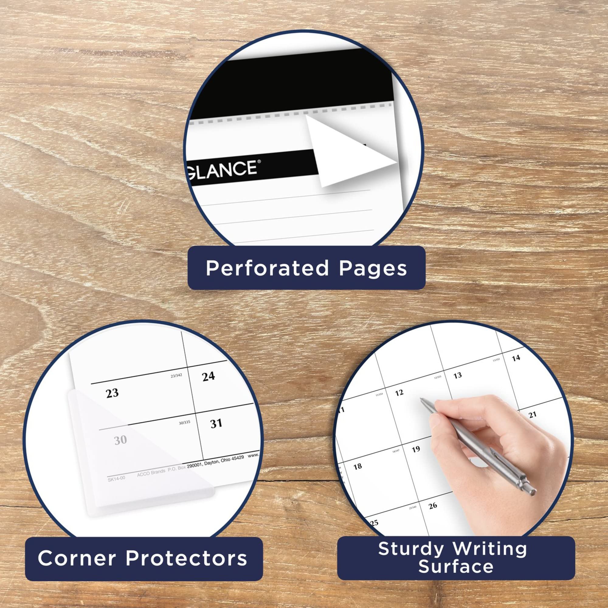 2022 Desk Calendar, AT-A-GLANCE Desk Pad Calendar, 17-3/4" x 11", Compact (SK1400)