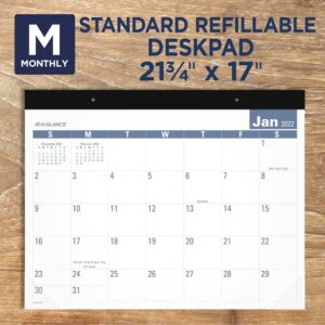 2022 Desk Calendar by AT-A-GLANCE, Monthly Desk Pad, 21-3/4" x 17", Standard, Easy to Read (SKLP2432)