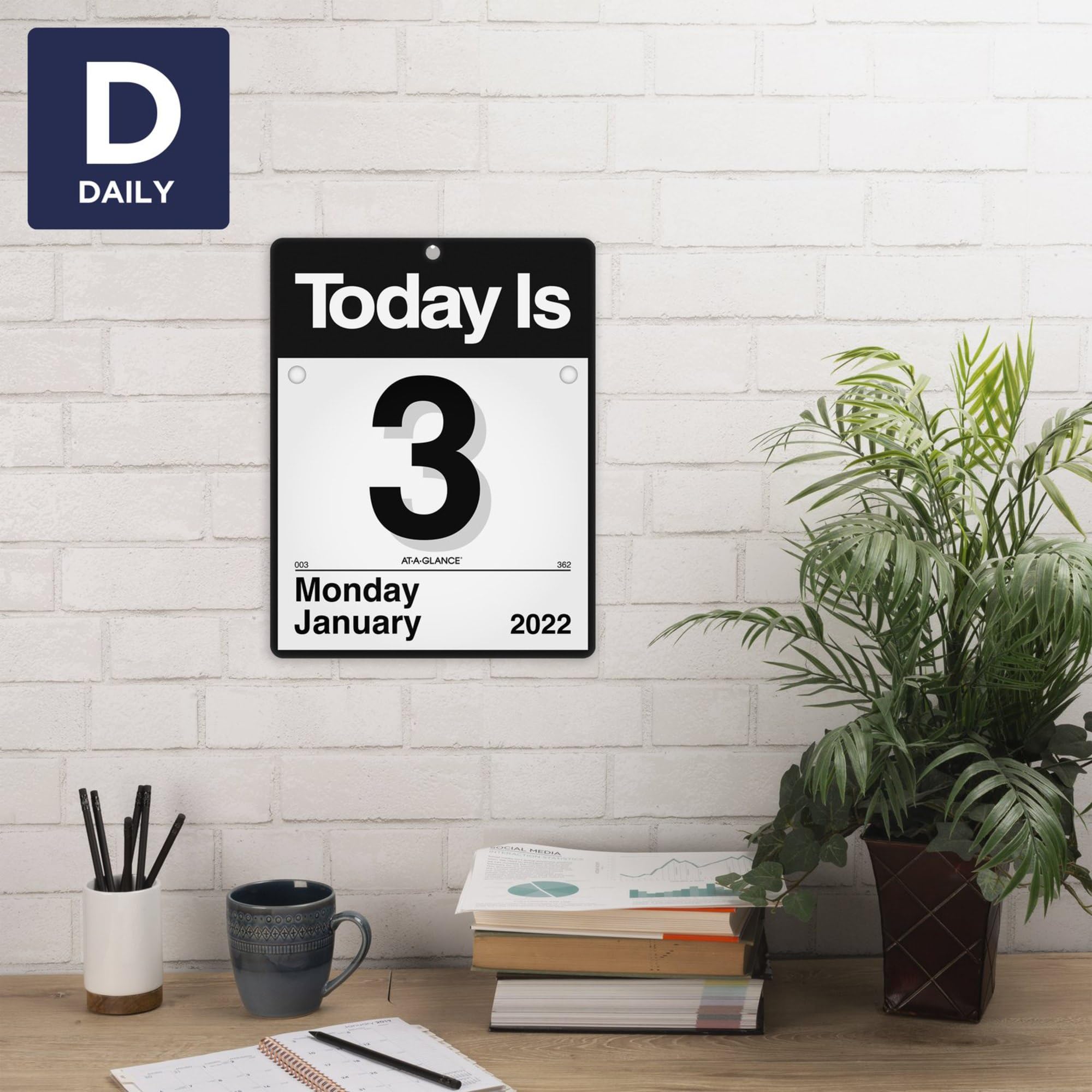 2022 Daily Wall Calendar by AT-A-GLANCE, 9-1/2" x 12", Small, “Today is” Design (K400)