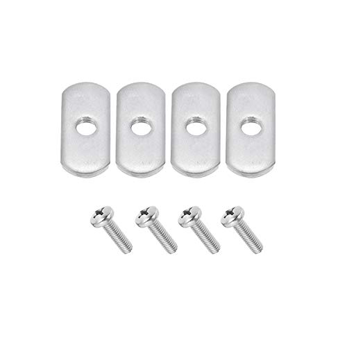 Douzime 4 Pcs Rail Track Screws Track Nuts Stainless Steel Screws Nuts Hardware Replacement Kit Accessories for Kayak Canoes Boats Rails Watercraft