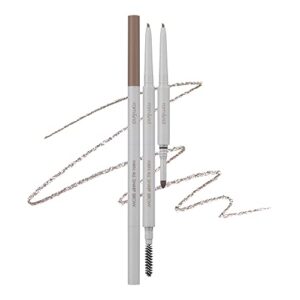 rom&nd han all sharp brow c3 modern beige, dual-sided, fine tip, shapes & defines & fills brows, for all brows from dark brown to blonde, natural makeup, sharp tip applicator, k-cosmetics