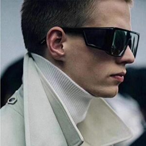 FEISEDY Rectangle Oversized Shield Sunglasses for Women Men Futuristic Rectangula Flat Top One Piece Shades B9037