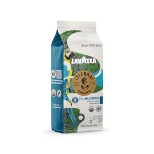 Lavazza ¡Tierra! Organic Amazonia Whole Bean Coffee Medium Roast, Floral Notes, 10.5 Ounce (Pack of 6) - Packaging May Vary