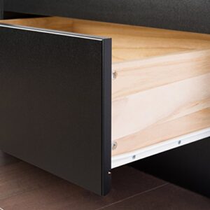 Prepac Mate's Platform Storage Bed with 3 Drawers, Twin, Black & Astrid Twin Headboard, Black