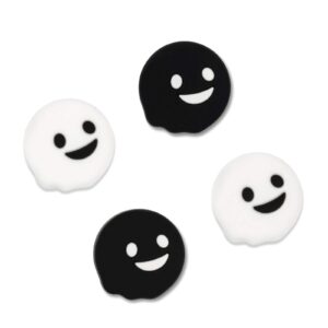 geekshare cute ghost xbox one controller thumb grips, halloween soft silicone thumbsticks cover set compatible with xbox one controller, 2 pair / 4 pcs