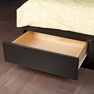 Prepac Mate's Platform Storage Bed with 3 Drawers, Twin, Black & Astrid Twin Headboard, Black