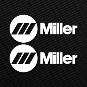 set of 3 -miller welder wide white vinyl sticker