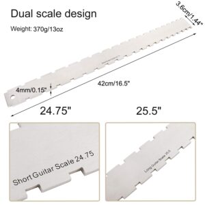 Toolly Guitar Notched Straight Edge Luthier Tools, String Action Gauge and Radius Gauge Guitar Setup Tools