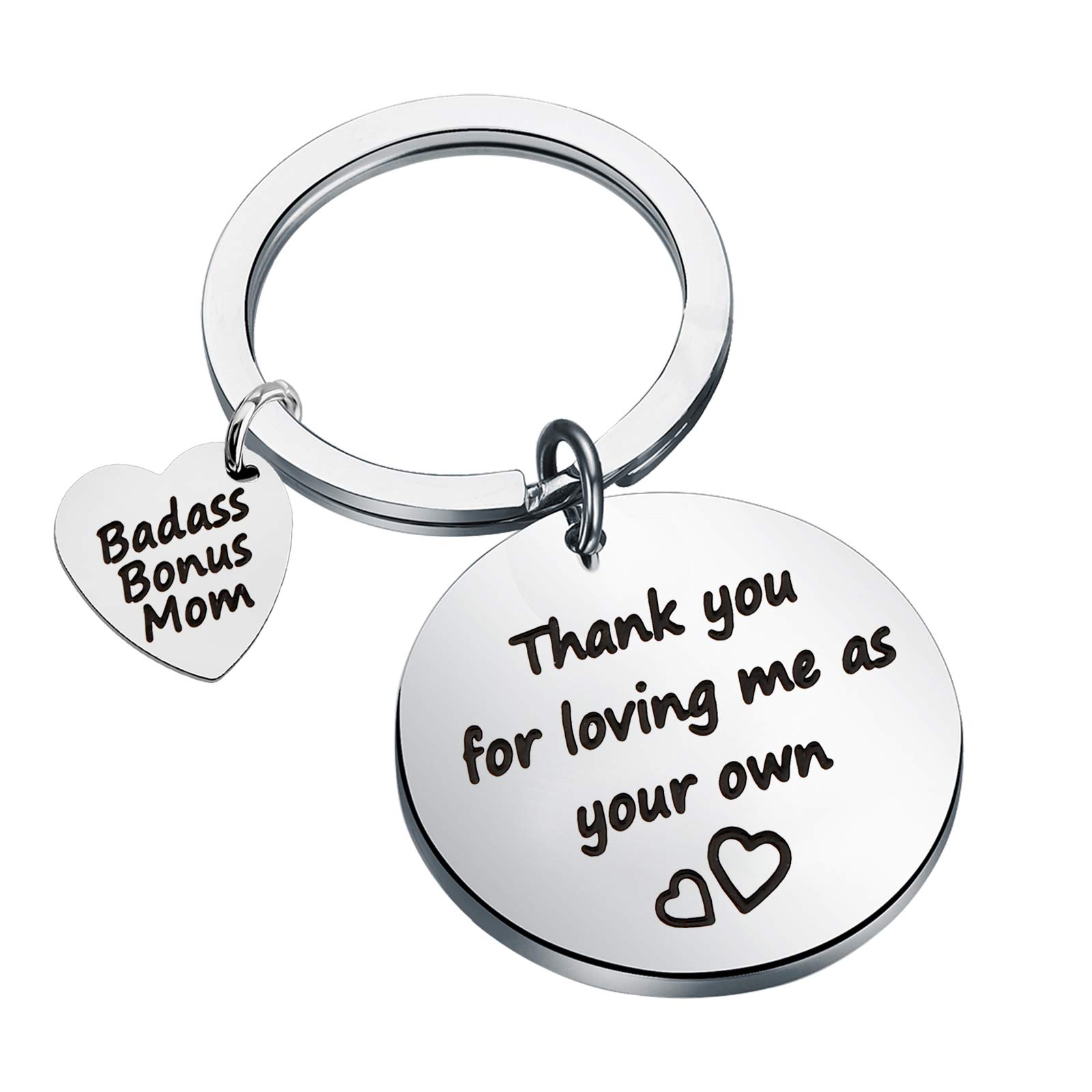 KUIYAI Thank You For Loving Me As Your Own Keychain (KS-Badass Bonus Mom)