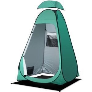 anngrowy shower tent pop-up privacy camping portable toilet outdoor camp bathroom changing dressing room instant shelters for hiking beach picnic fishing potty, extra-tall, upf 50+