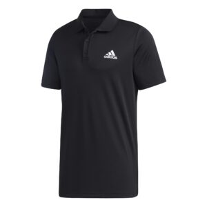 adidas mens designed 2 move 3-stripes polo shirt, black/white, large us