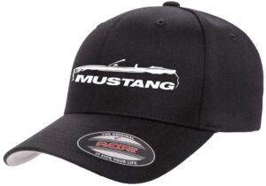 2015-20 ford mustang convertible classic outline design flexfit 6277 athletic baseball fitted hat cap black l/xl