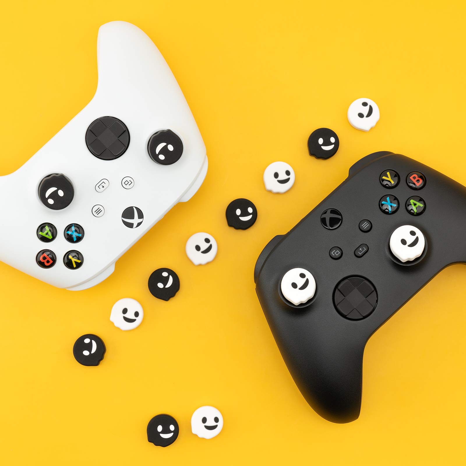 GeekShare Cute Ghost Xbox One Controller Thumb Grips, Halloween Soft Silicone Thumbsticks Cover Set Compatible with Xbox One Controller, 2 Pair / 4 Pcs