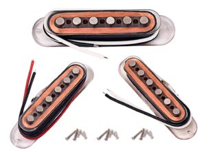 lamsam electric guitar pickup set, single coil pickups loaded high-output alnico v maganet pole pieces, wax potted over wound pick-up, sss pup replacement fit 6 string guitar