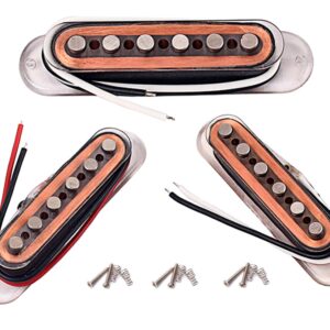 LAMSAM Electric Guitar Pickup Set, Single Coil Pickups Loaded High-output Alnico V Maganet Pole Pieces, Wax Potted Over Wound Pick-up, SSS PUP Replacement Fit 6 String Guitar