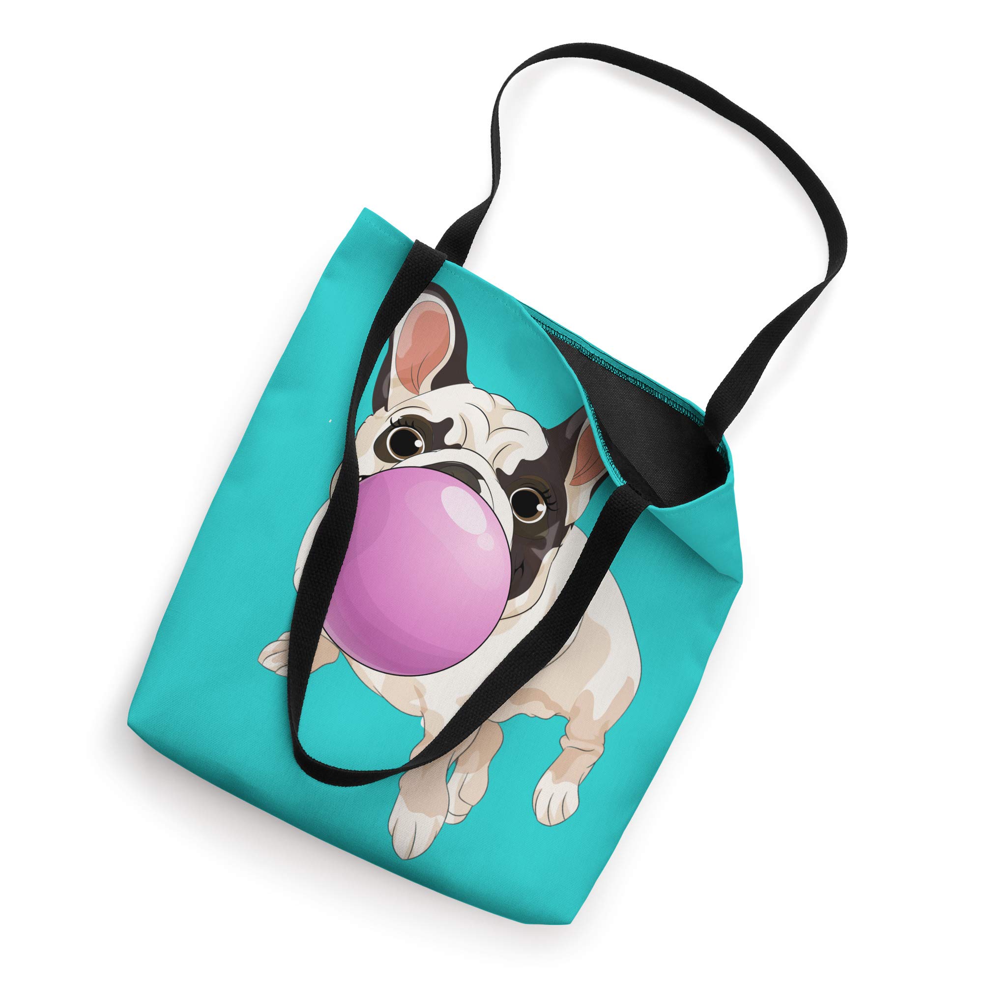 Funny Frenchie Blowing Bubble Gum Dog Gift French Bulldog Tote Bag