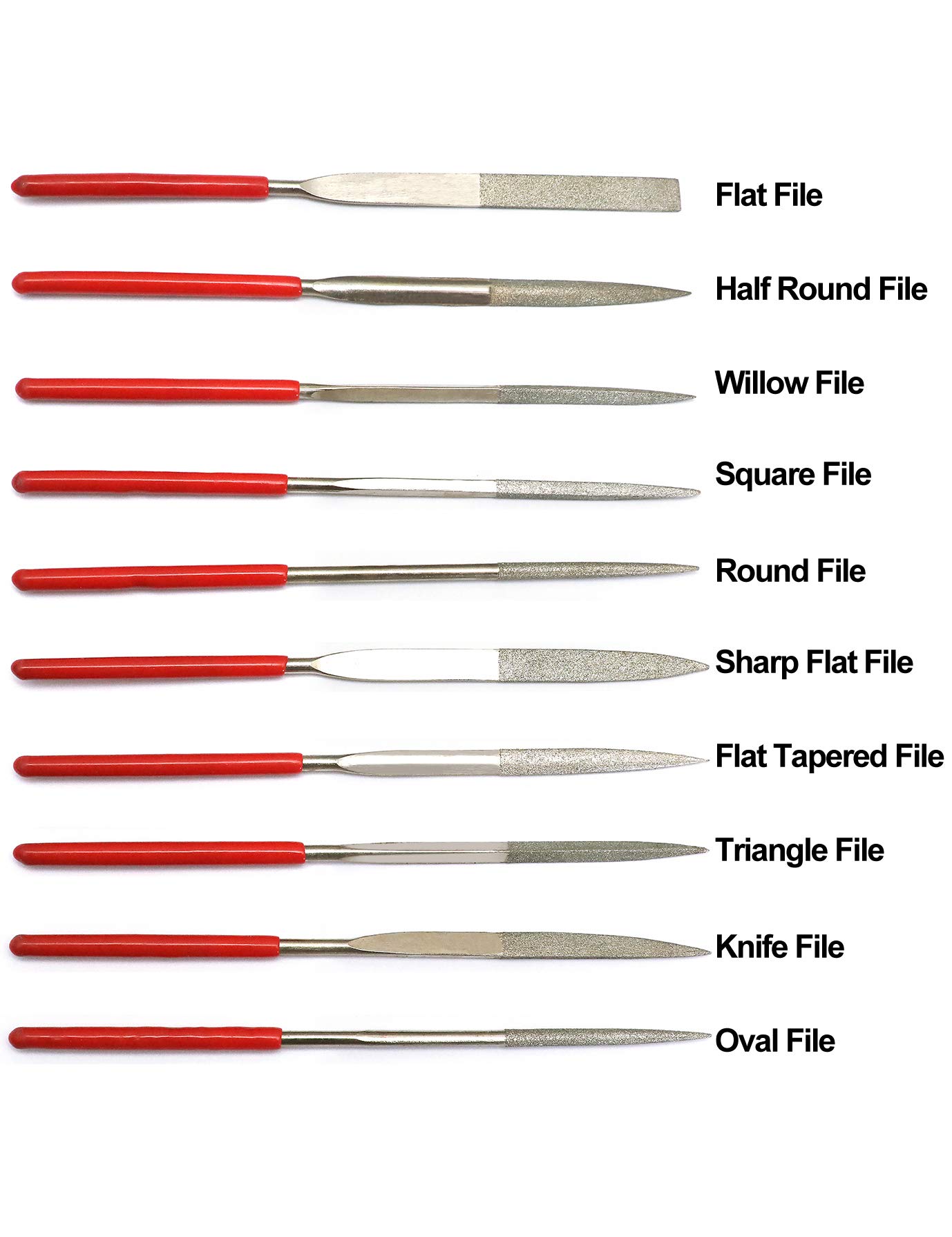 Harrier Guitar Nut Files Needle Fret Saddle Files Guitar Repair Luthier Tool Set of 10Pcs.