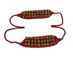 Ghungroo dancing bells ankle bells ghunghroo Red soft pad Three line ghungroo (30 + 30) Classical Dance Accessories Kathak dance brass bells (14 NO.) musical anklet for Bharatnatyam