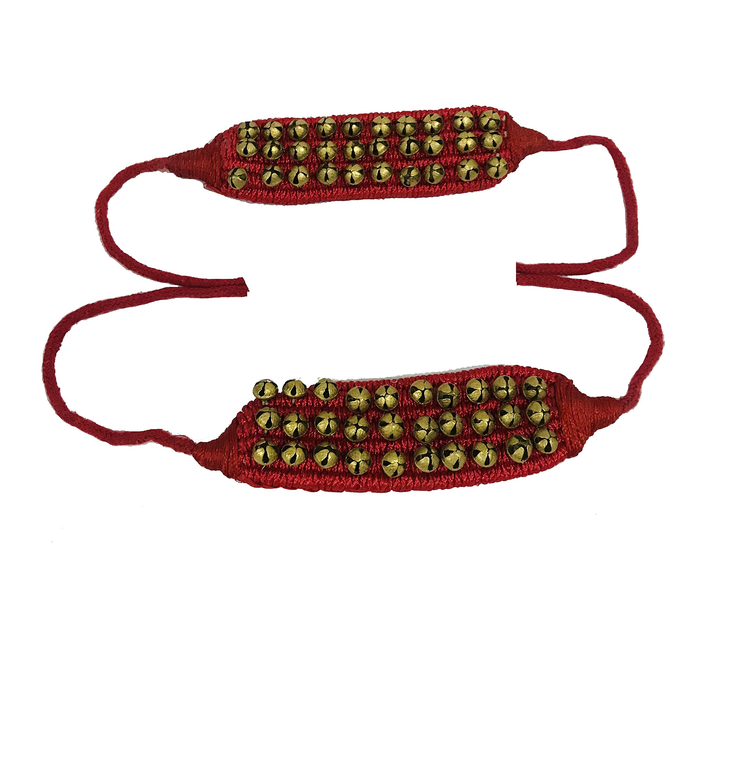 Ghungroo dancing bells ankle bells ghunghroo Red soft pad Three line ghungroo (30 + 30) Classical Dance Accessories Kathak dance brass bells (14 NO.) musical anklet for Bharatnatyam